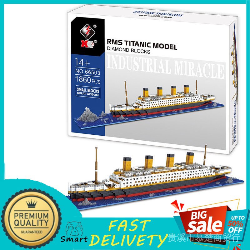 1860 pcs Lego Titanic 3D Ship Model Micro-Prees Building Blocks For ...