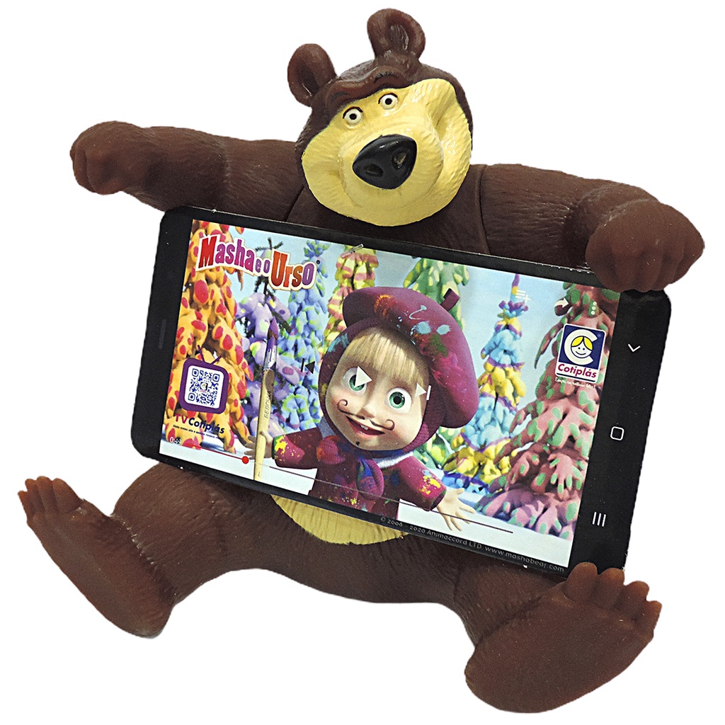 Boneco Urso Masha Suporte Para Celular Masha e o Urso | Shopee Brasil