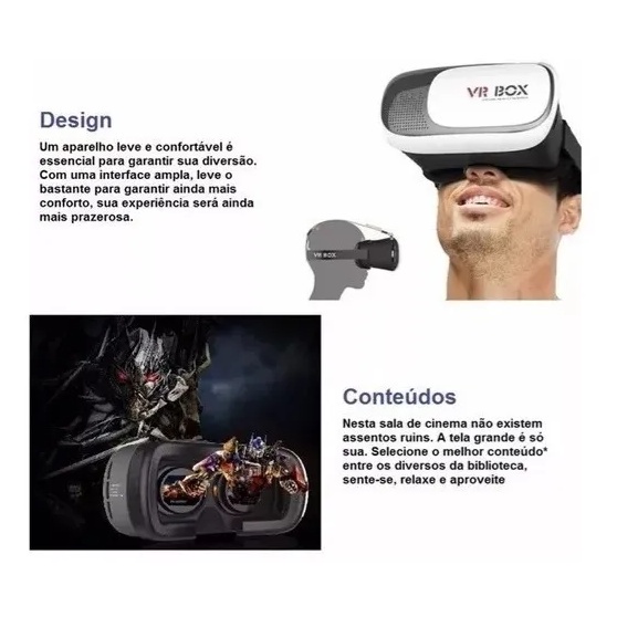 Oculos de Realidade Virtual 3D Vr box realidade virtual PC celular cardboard rift bluetooth ...