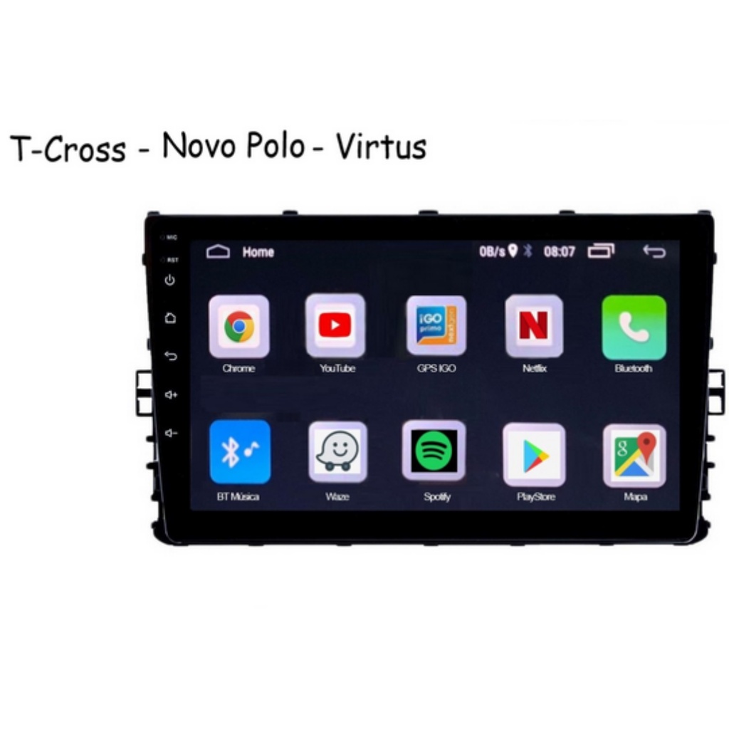central multimidia volkswagen tcross virtus novo polo android 9.0 tela de 9 polegadas | Shopee ...