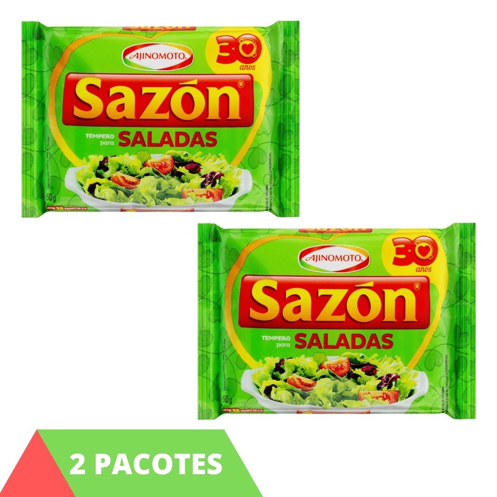 Tempero Sazon 60g 12 Sachês de 5g - Verde Para Salada - 2Un | Shopee Brasil