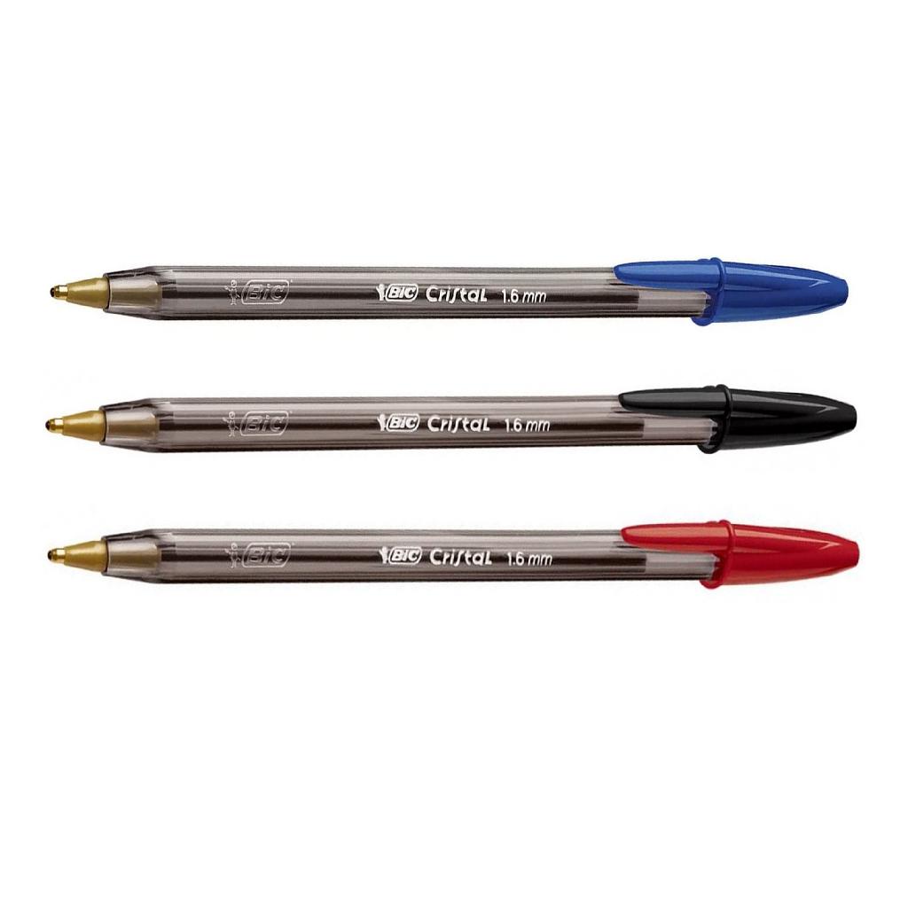 Caneta Bic Cristal Bold 1.6mm Ponta Grossa - 3 Cores (Azul, Preta e Vermelha) | Shopee Brasil