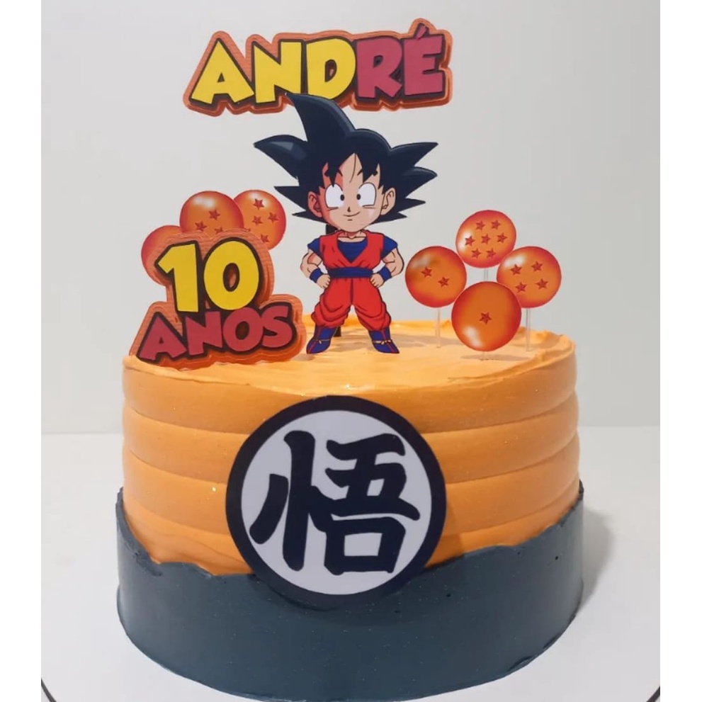 Kit Topo de Bolo Infantil Dragon Ball Personalizado | Shopee Brasil