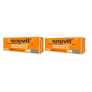 Kit Vitamina C Cenevit 1g Laranja 10Comprimidos - 2 Unidades Original ...