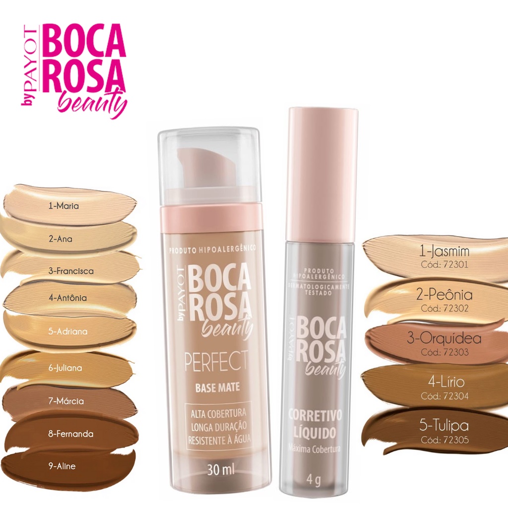 Boca Rosa Base + Corretivo Para Maquiagem Escolha sua Cor | Shopee Brasil