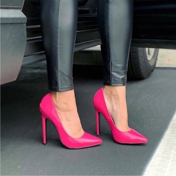 Scarpin Salto Alto Rosa Pink Verniz Sapato Feminino - Destaque e ...