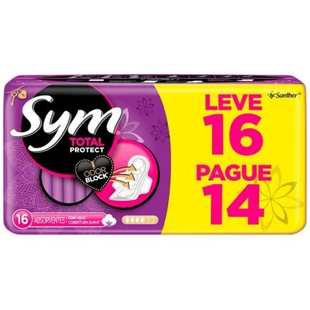 ABSORVENTE SYM C/16 C/ABAS COB. SUAVE (ROXO) | Shopee Brasil