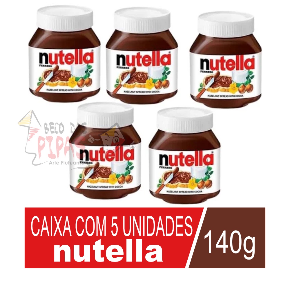 Kit 5 Nutella Creme de Avelã com Cacau 140g Pote Ferrero Original ...