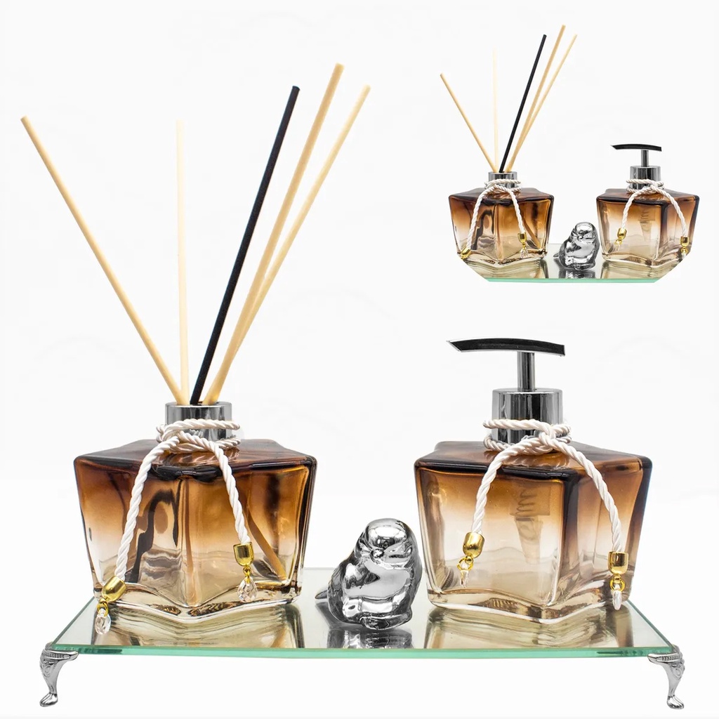 Kit Lavabo Banheiro Sala Com Bandeja Espelhada Deluxe | Shopee Brasil