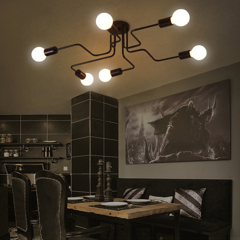 Luster De Ferro Estilo Industrial Simples Moderno Americano Para Quarto ...