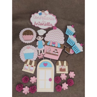 Topo de Bolo Personalizado Confeiteira/cozinheira /Topper de Bolo ...