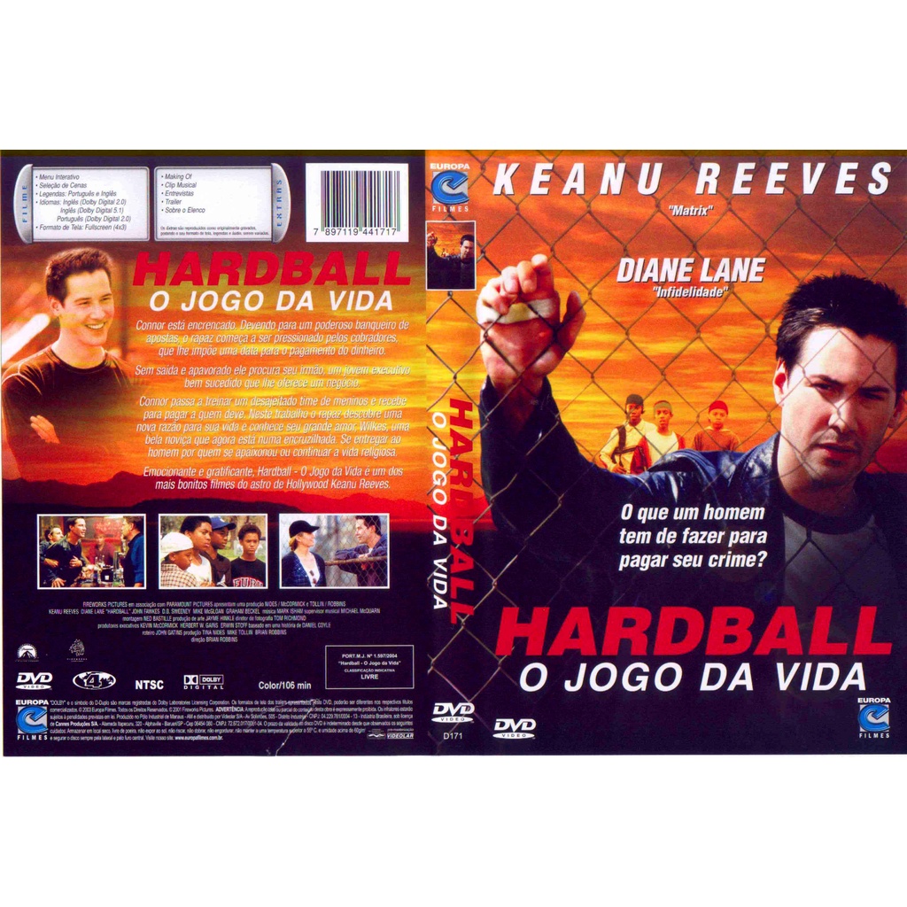 Dvd Hardball - O Jogo da Vida - Keanu Reeves - Original C/ Encarte ...