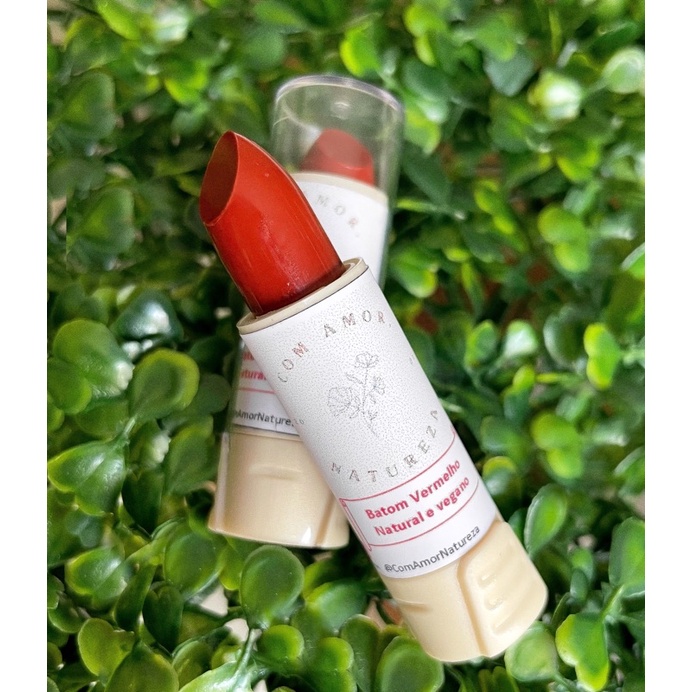 Batom Vermelho 3 em 1 Vegano e Natural Lip Balm 🌱 - Escorrega o Preço