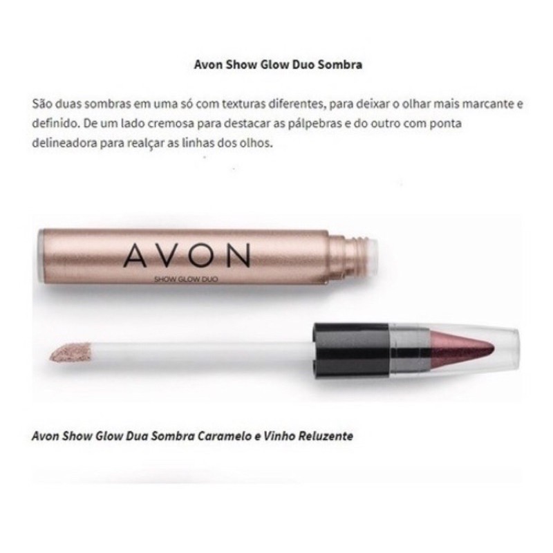 Avon Show Glow DUO sombra líquida Caramelo &Vinho Reluzente PROMOÇÃO ...