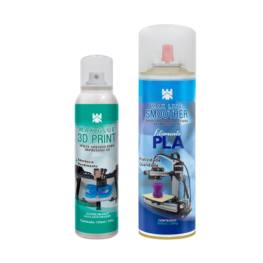 KIT 1 SPRAY ADESIVO 3D 150 ml / 1 SUAVIZADOR IMPRESSÃO PLA - Corre Que ...