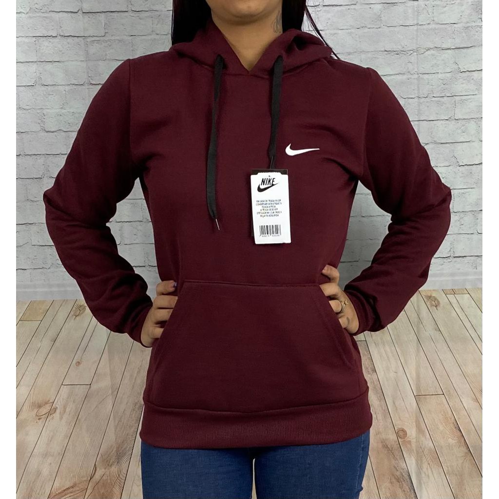 Moletom Feminino Nike, Com Capuz, Símbolo Bordado | Shopee Brasil