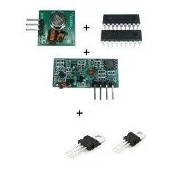 KIT RF 433 MHZ Transmissor E Receptor Encoder Ht12e Decoder Ht12d Lm7805 | Shopee Brasil