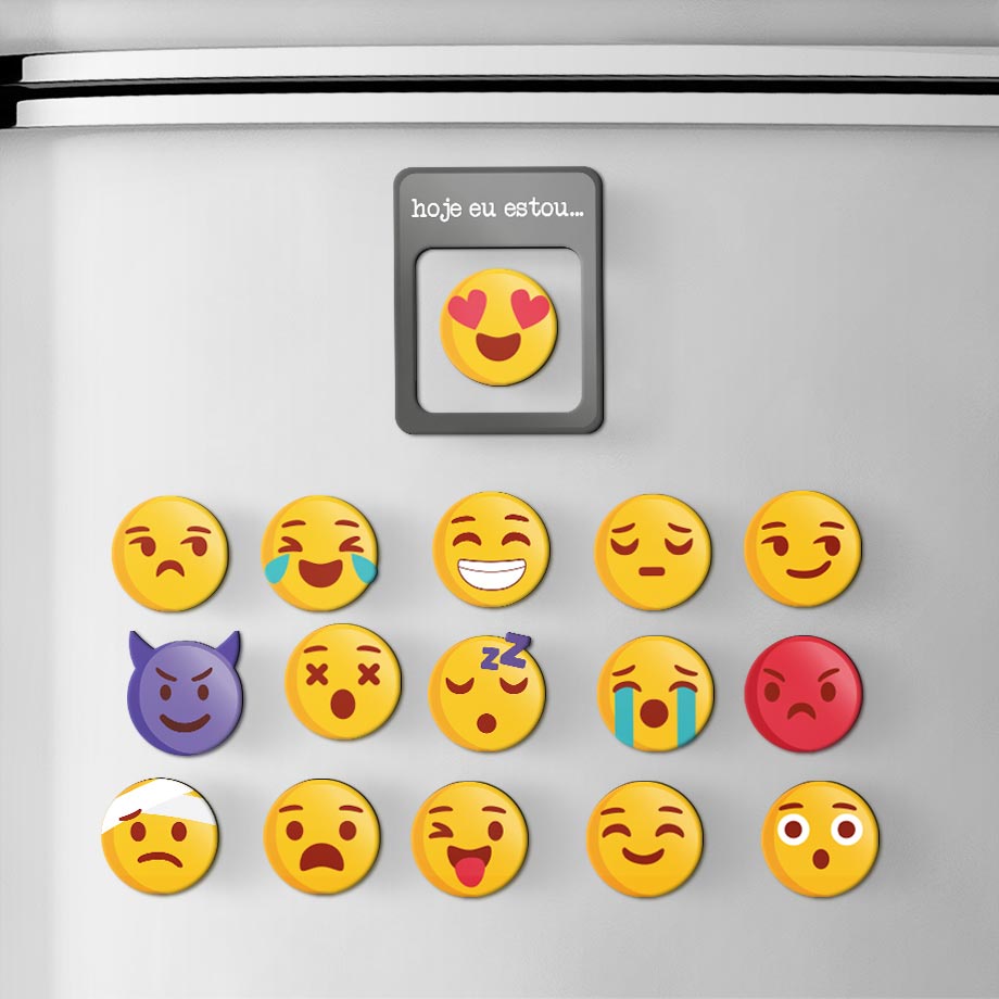 Ímã Emoji Humor do Dia Kit com 17 peças Whatsapp Emoticon Emoções ...