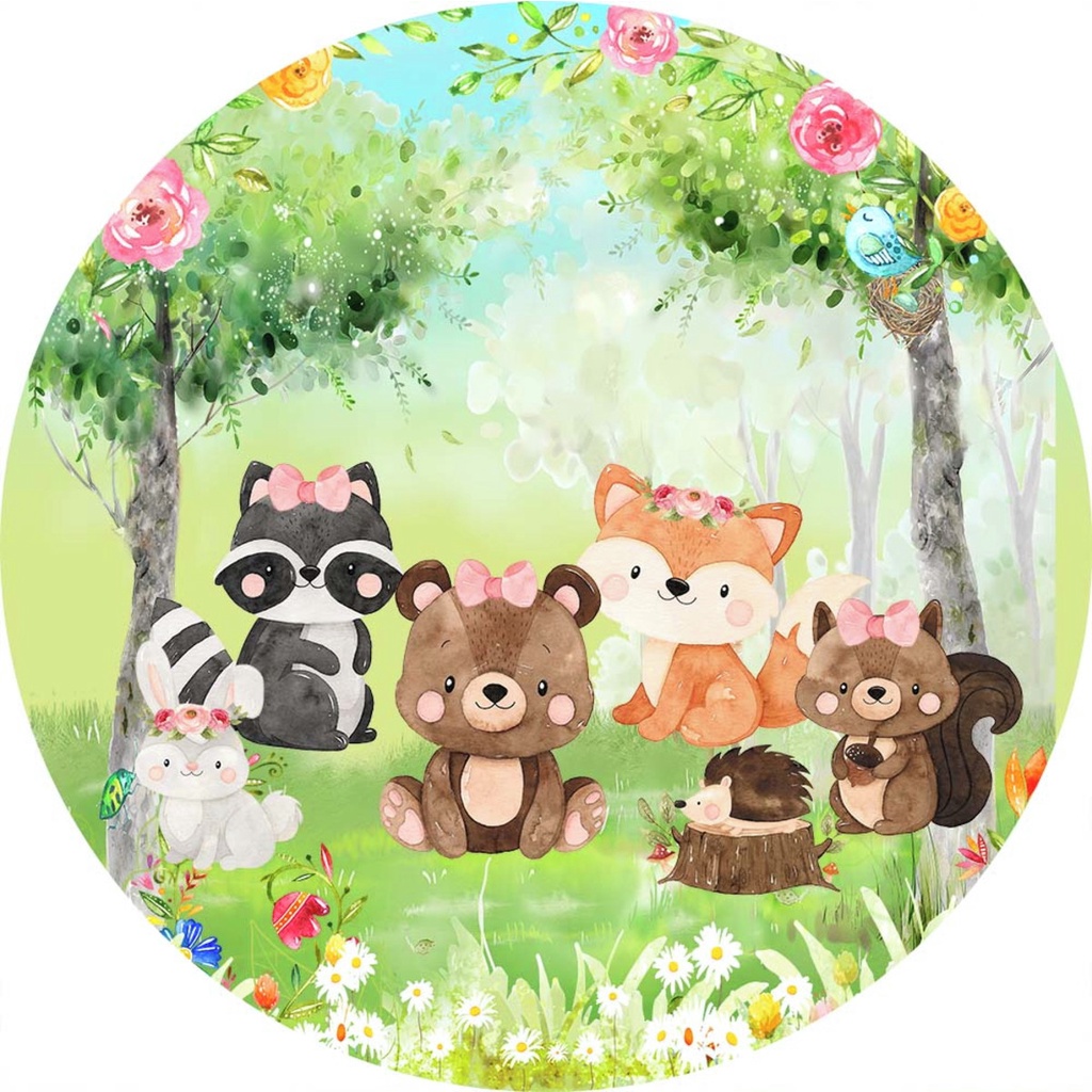 Painel Redondo Bosque Encantado Menina , Em Lona Fosca | Shopee Brasil