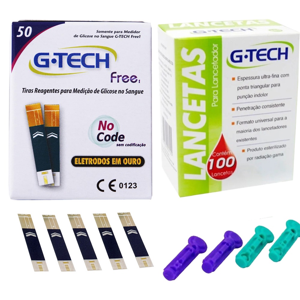 Kit 150 Fitas Para Medir Glicose G-tech Free E Free Smart - Escorrega o ...