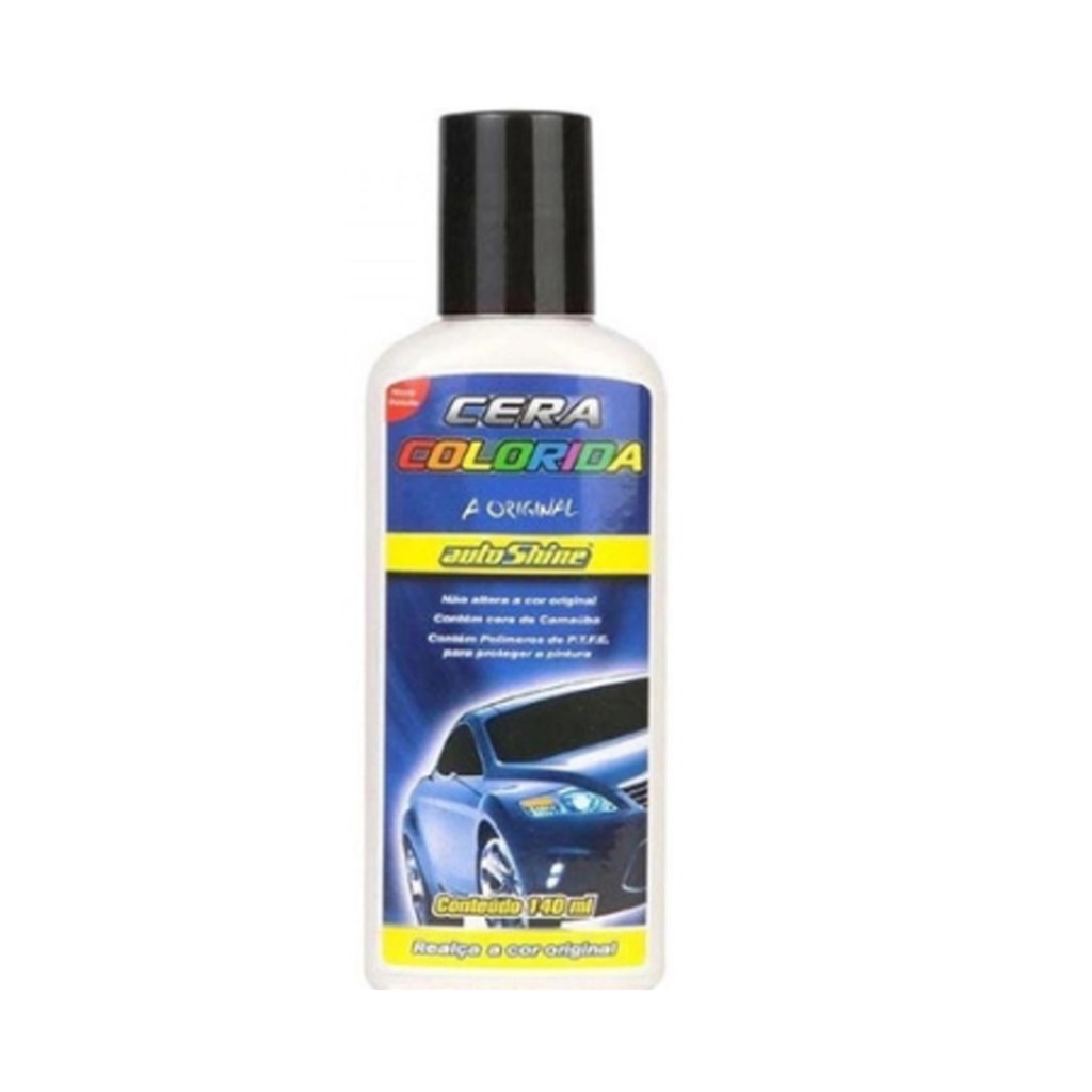 Cera Automotiva Colorida Autoshine 140ml - Realça Cor Branca | Shopee ...