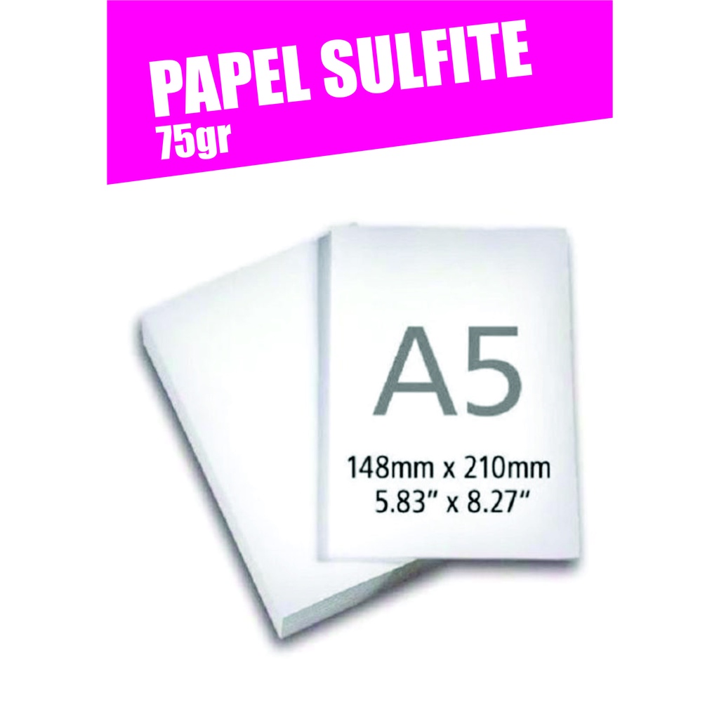 1000 Folhas de Papel Sulfite - 75 gr - Tamanho: A5 | Shopee Brasil
