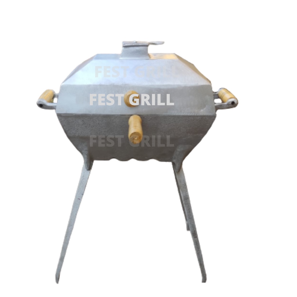 Churrasqueira a Bafo Quadrada em Alumínio Com Pés | Shopee Brasil