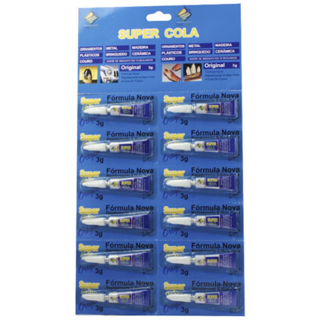 Kit Super Cola Instantânea Original 3g De Uso Geral 12 Unidades ...