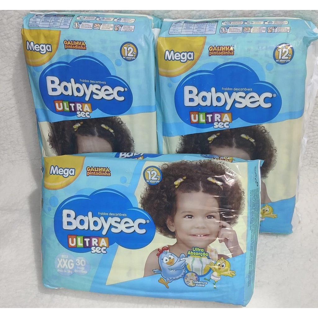 Fralda Babysec Ultrasec Tam XXG - 30 Unidades | Shopee Brasil