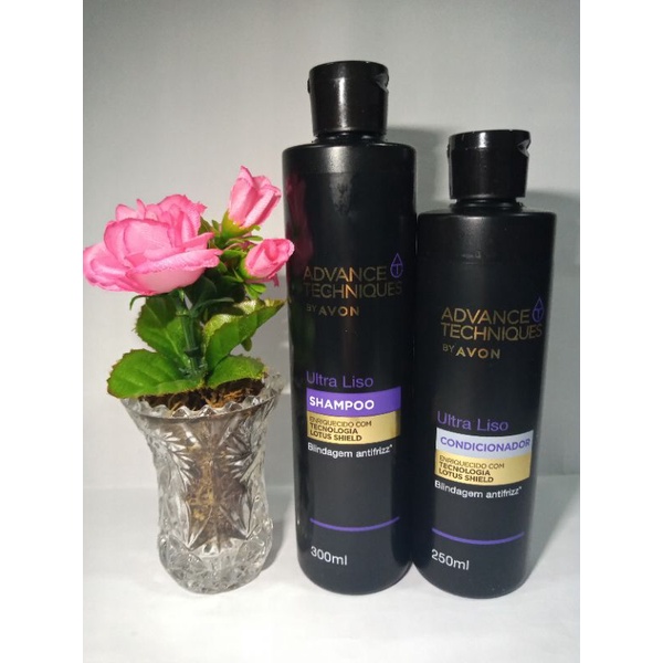 shampoo e condicionador ultra liso advance techniques avon | Shopee Brasil