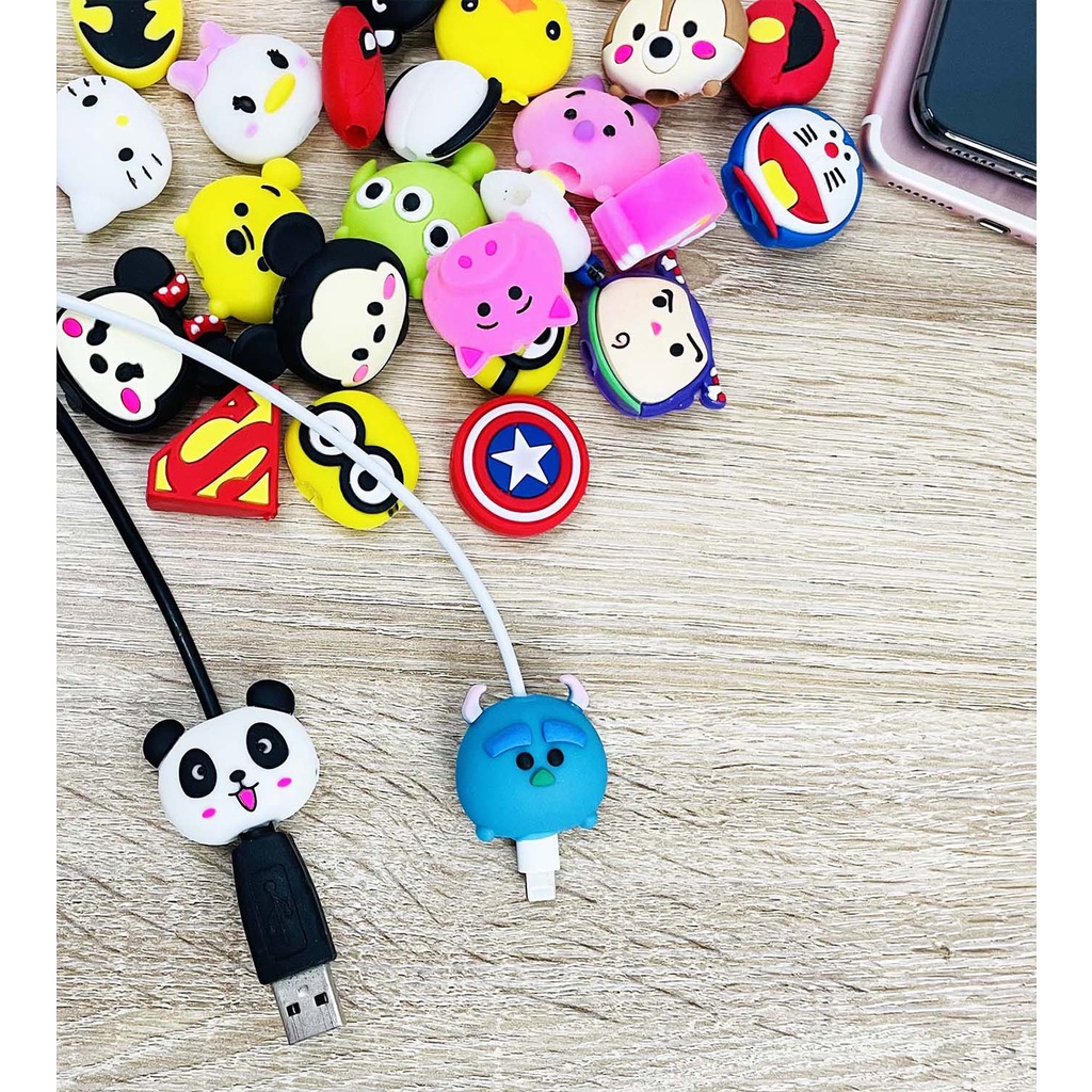 Protetor de Cabo KIT 32 unidades iPhone e Android - Cable Bite Personagens | Shopee Brasil