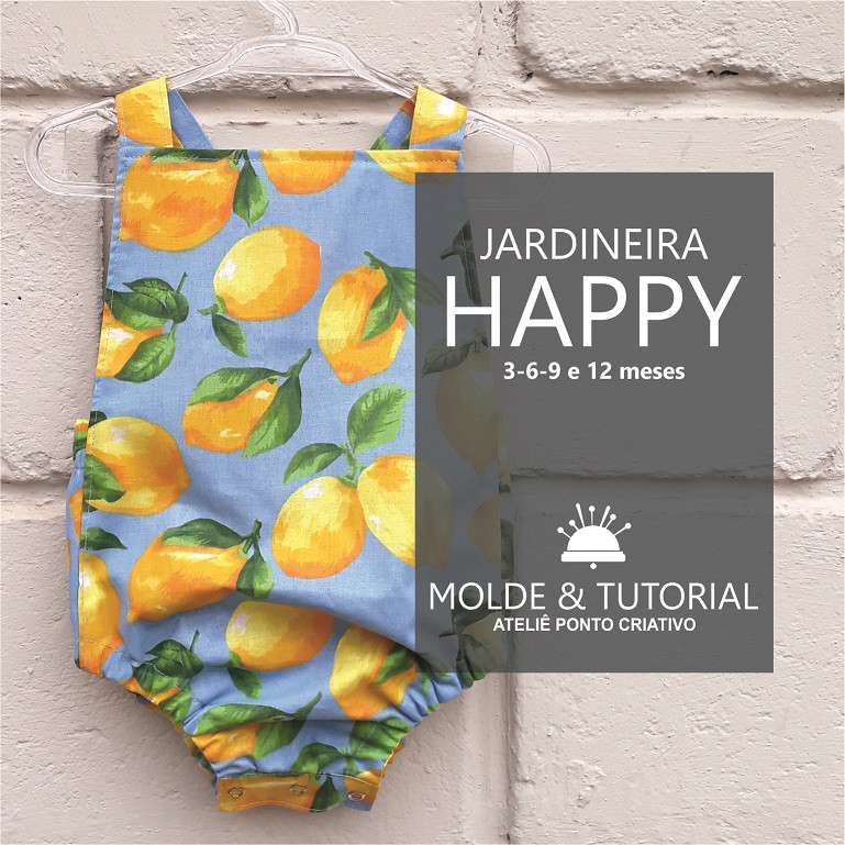 Jardineira Happy | Molde e Tutorial em PDF (digital) | Shopee Brasil