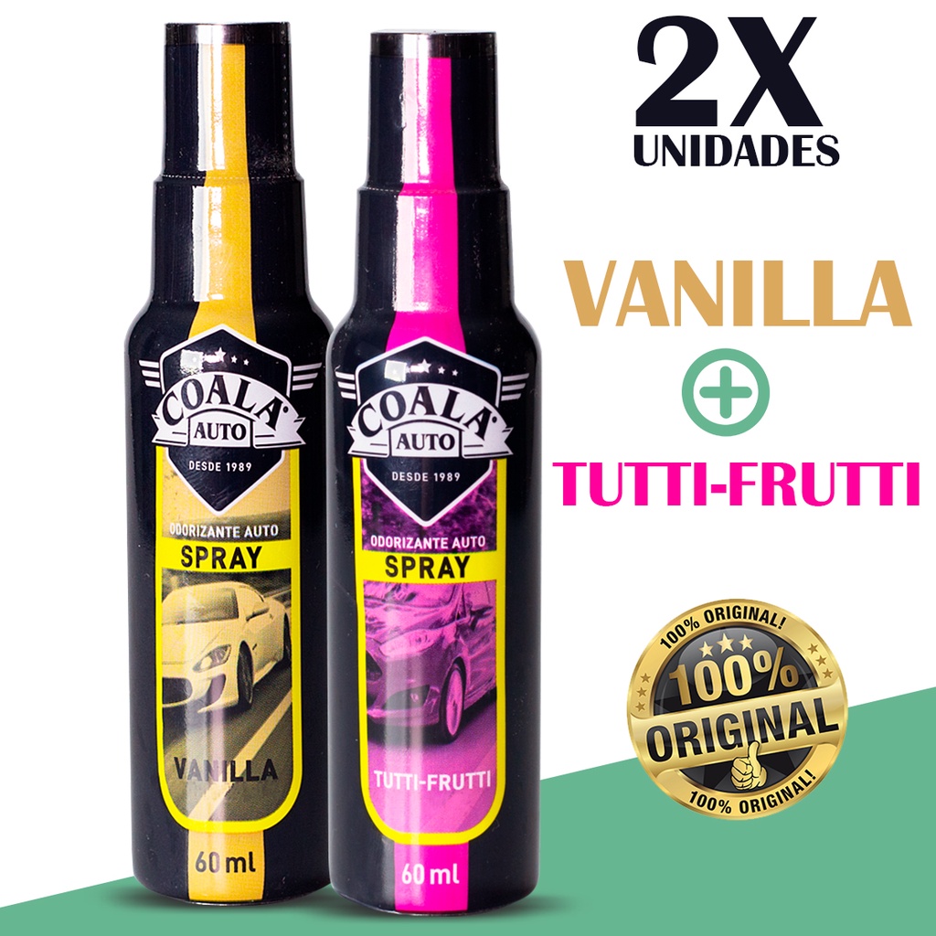 Cheirinho Para Seu Carro Coala Auto Spray Vanilla + Tutti-Frutti 60 Ml | Shopee Brasil