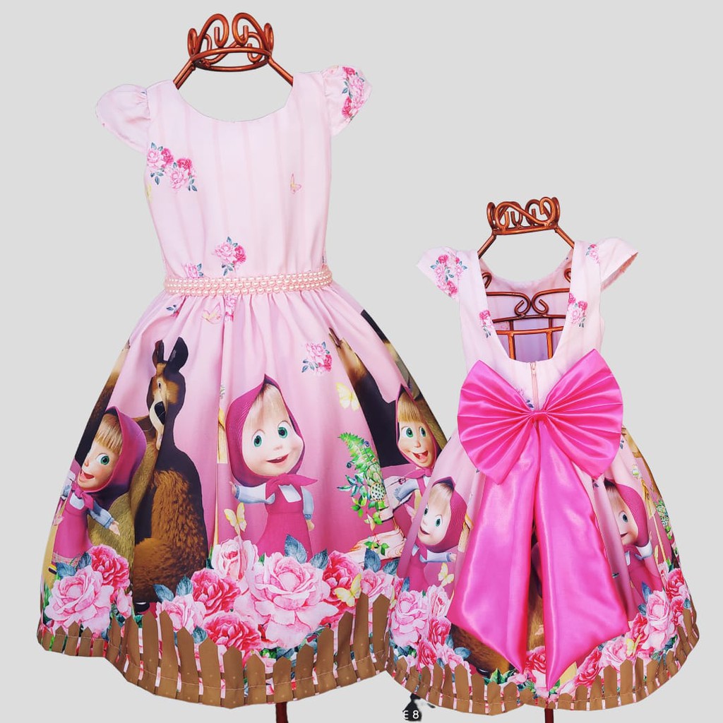 Vestido Tema Marsha E Urso Cerca | Shopee Brasil