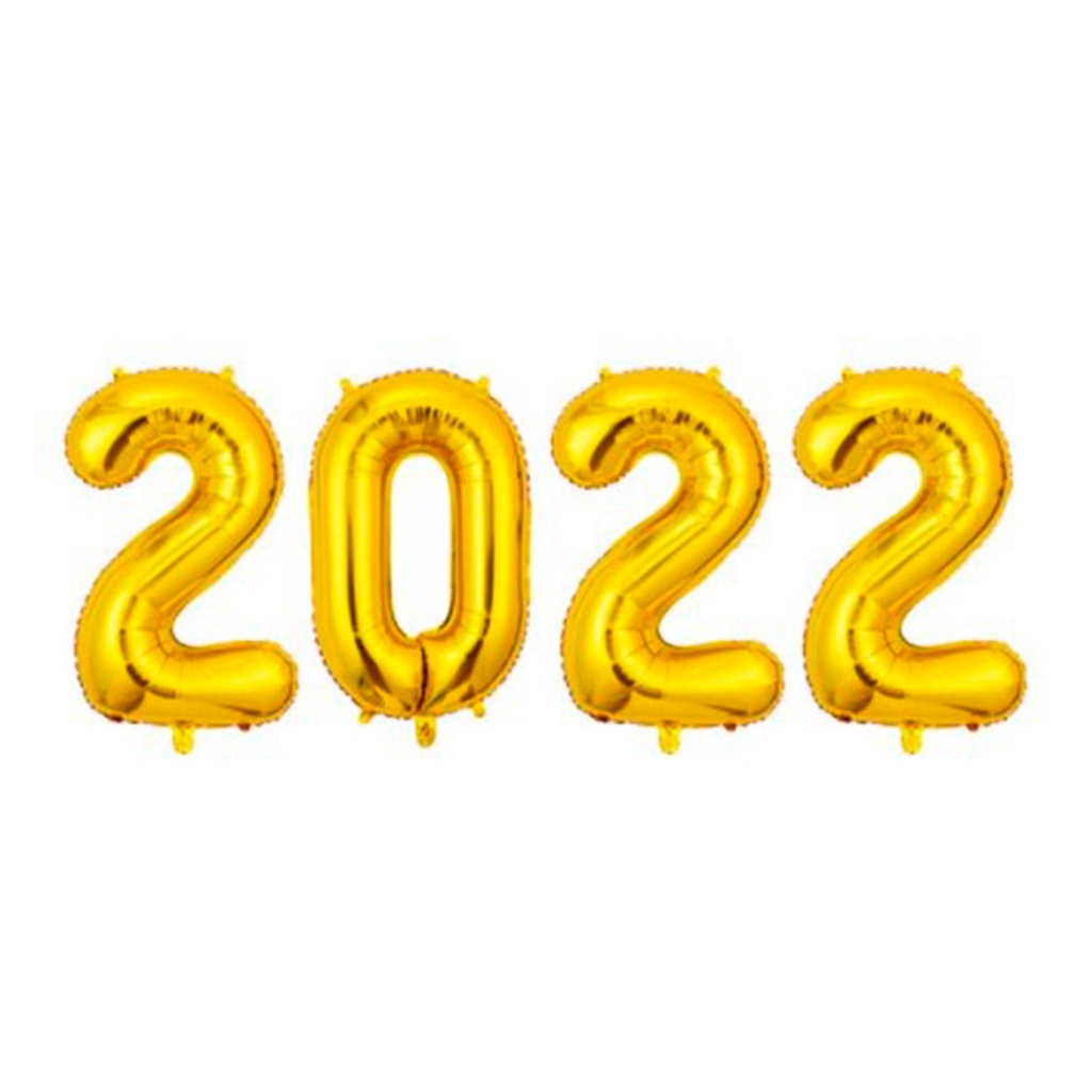 Kit Balao Metalizado Dourado 2022 45cm - Ano novo 4 Pecas | Shopee Brasil