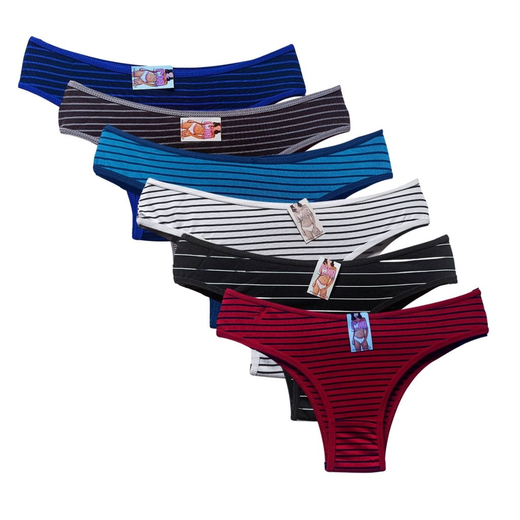 Kit 10 Calcinhas Feminina Risca De Giz Conforto Sexy | Shopee Brasil