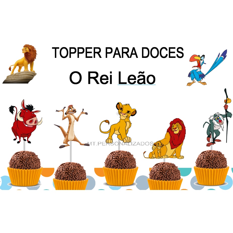 60 Topper Para doces Rei Leao festa 2022 | Shopee Brasil