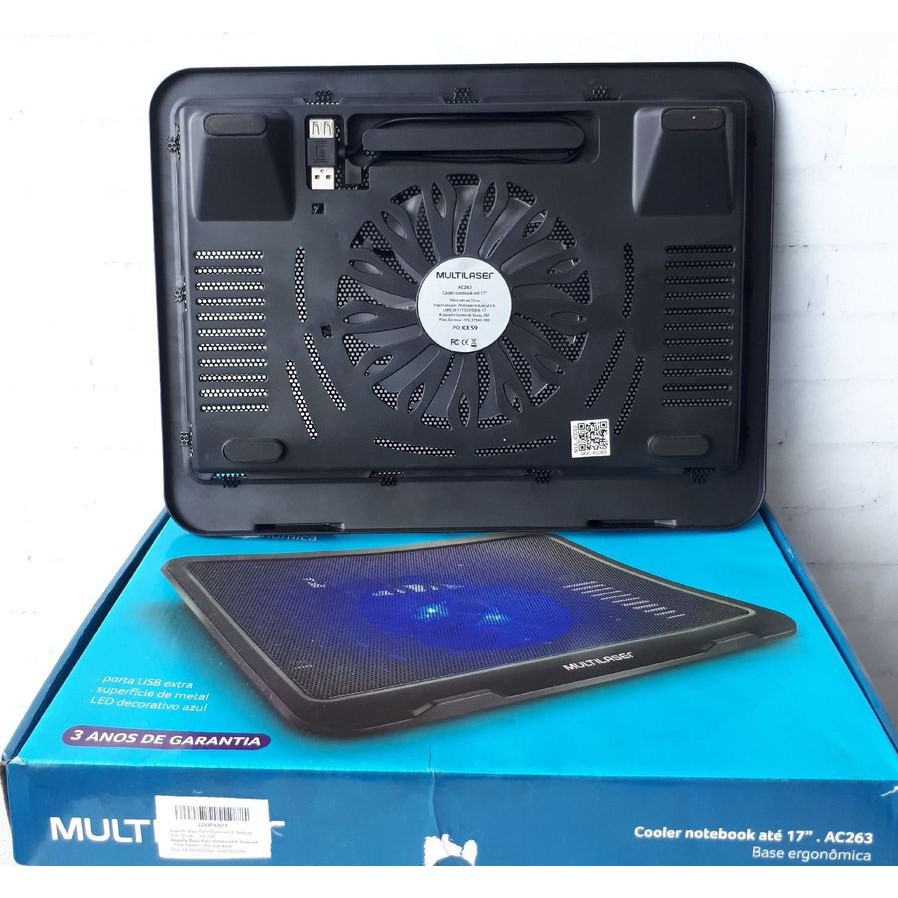 Cooler Multilaser Para Notebook Slim Com Led - AC263 (USADO) | Shopee ...