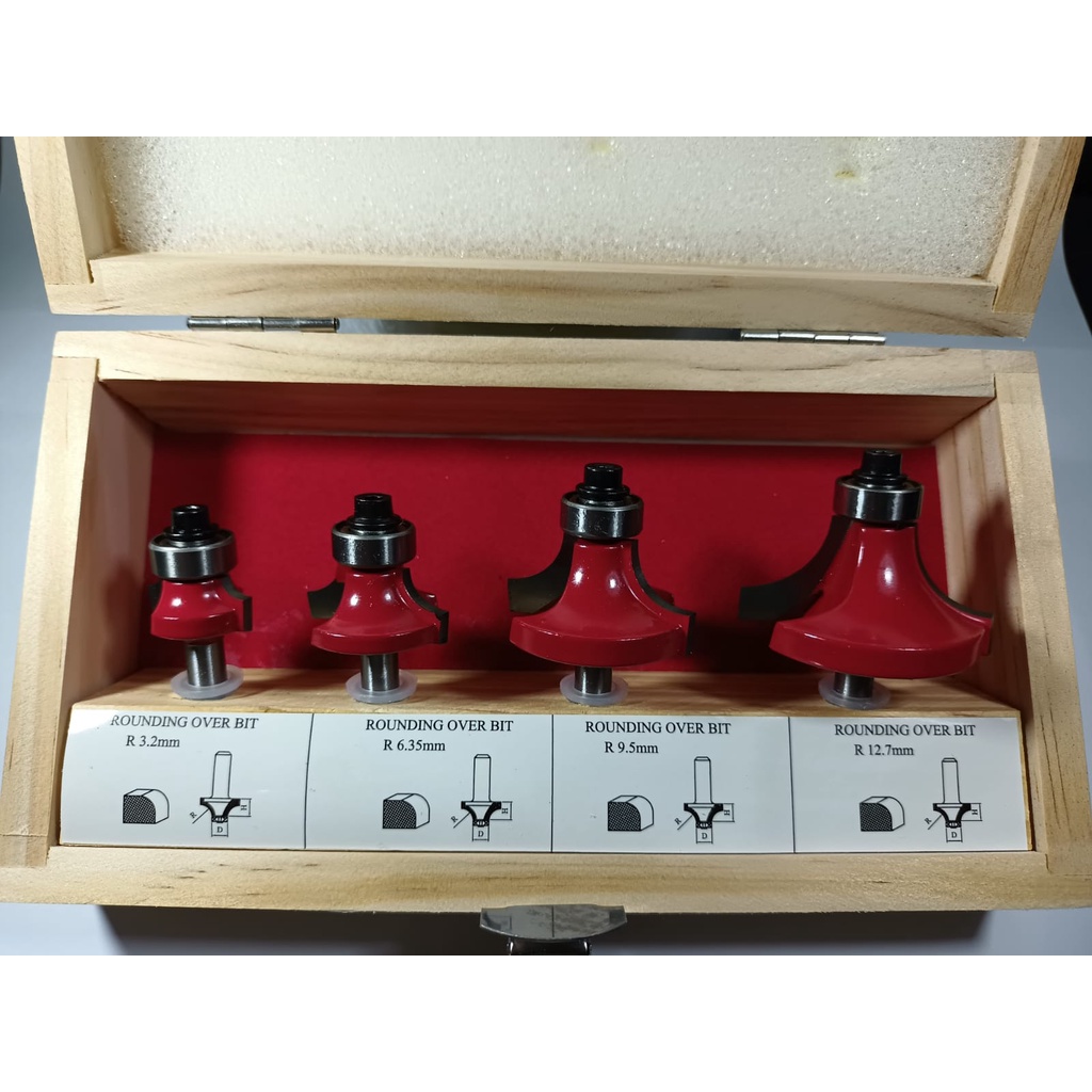 JOGO DE FRESA QUEBRA CANTO ARREDONDA CANTO BOLEADO HASTE 6MM | Shopee ...
