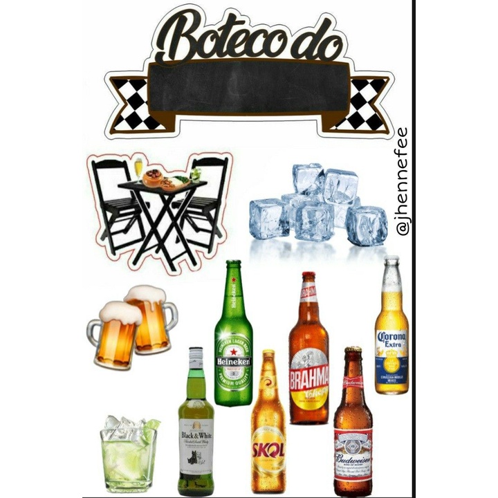Topo Topper Bolo BOTECO CERVEJA Cortado Colado ENVIO IMEDIATO Personalizado | Shopee Brasil