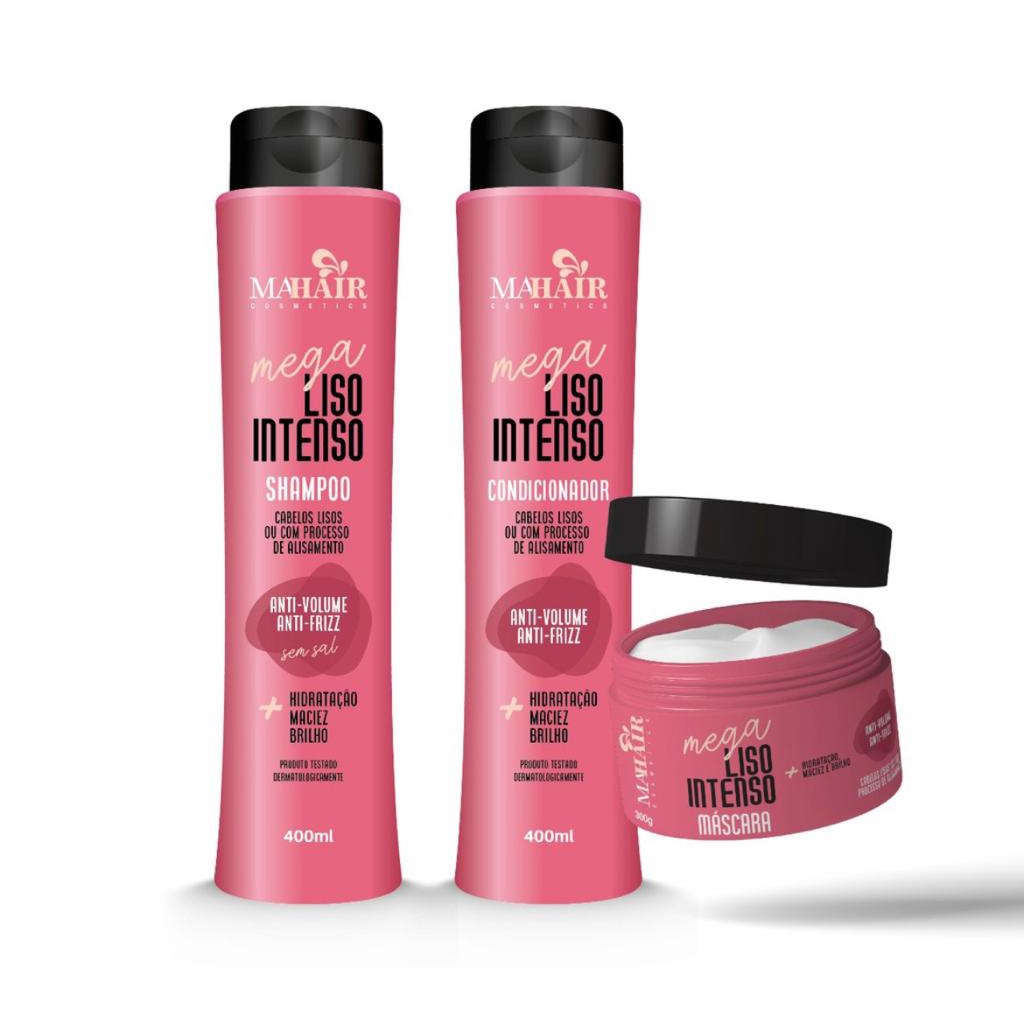 Kit Mega Liso Intenso Mahair Cosmetics 3 Unidades | Shopee Brasil