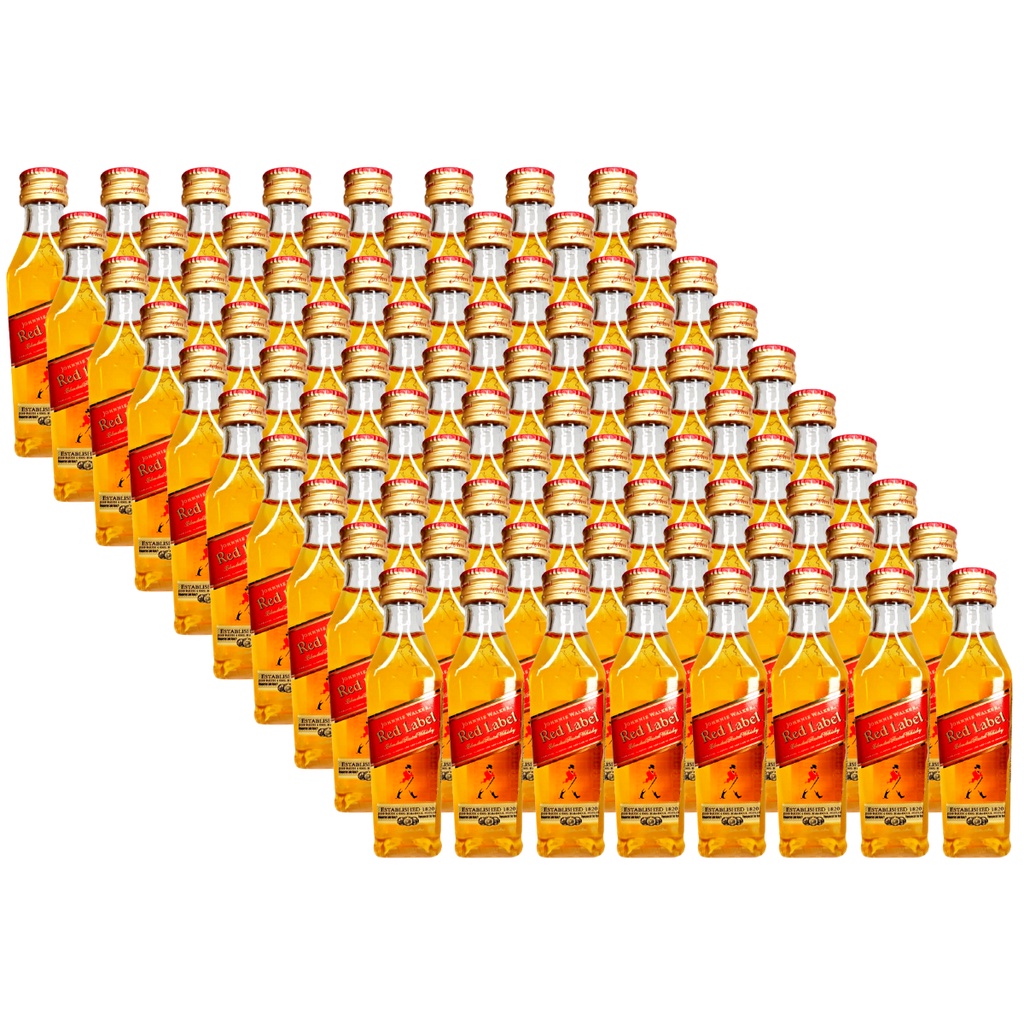 Combo 70 Mini Whisky Johnnie Walker Red Label 50ml | Shopee Brasil