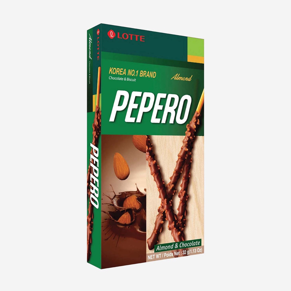 Biscoito De Palito De Chocolate Pepero Almond Lotte 32g | Shopee Brasil