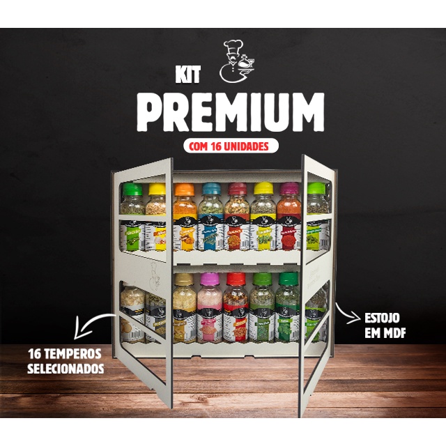 Kit de temperos Premium karpinski com 16 temperos e especiarias ...