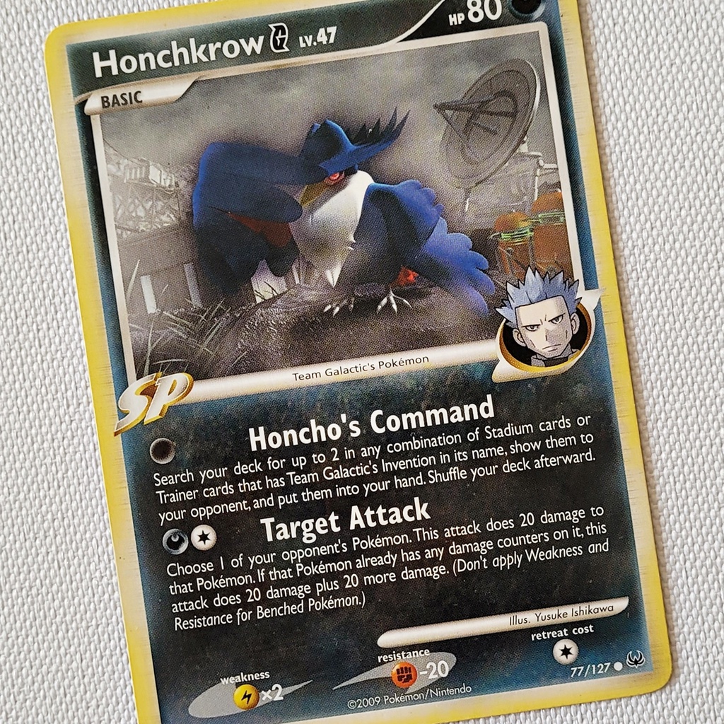 Carta Antiga Pokemon Honchkrow G 77/127 Common Platinum Original Card ...