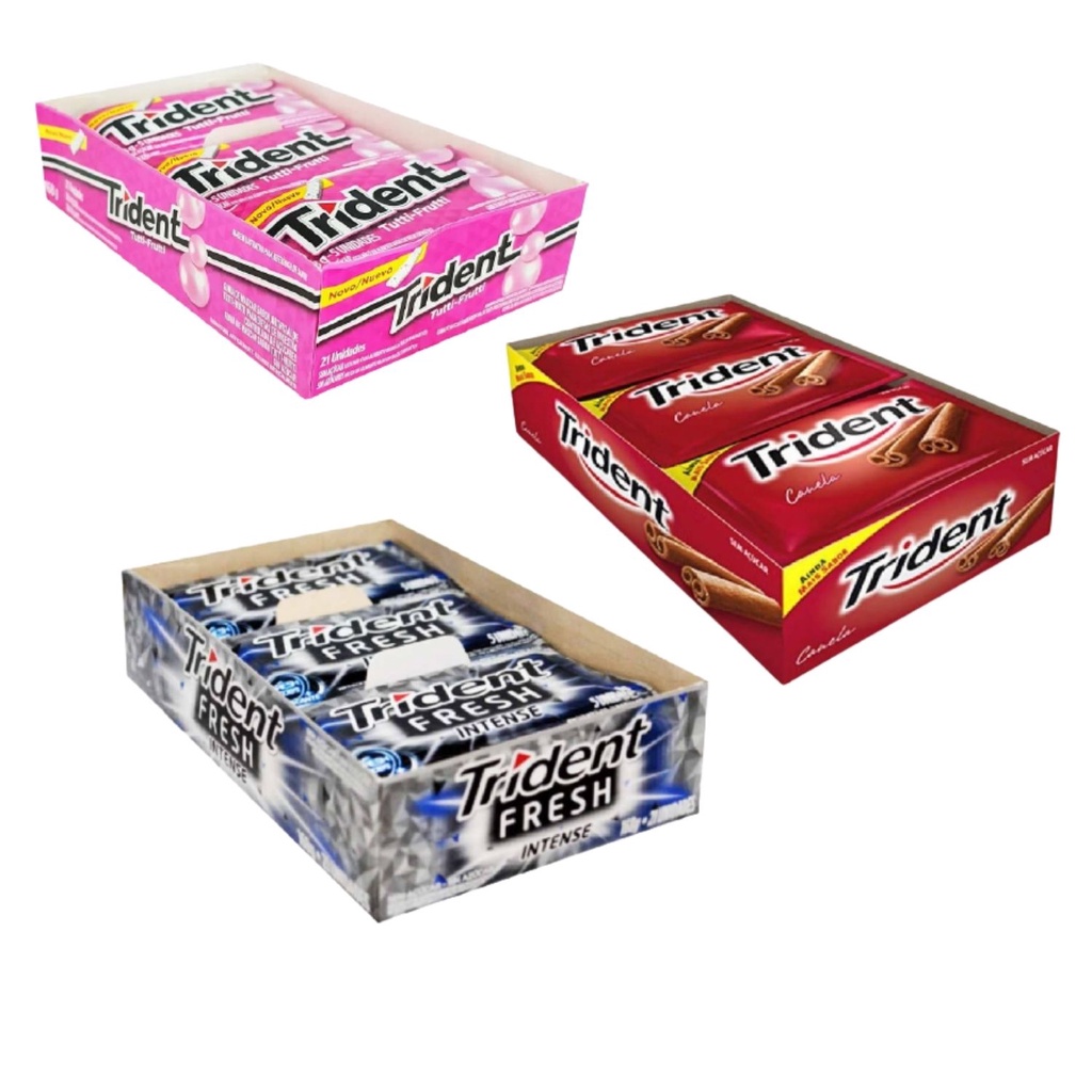 Kit 3 Caixas Chiclete Trident C/21 Cada Atacado Div. Sabores | Shopee ...
