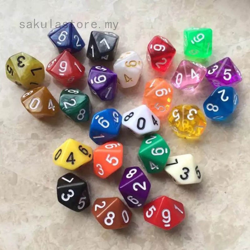 Dado de 10 lados D10 RPG Dungeons & Dragons D&D TRPG Game Dice | 10 ...