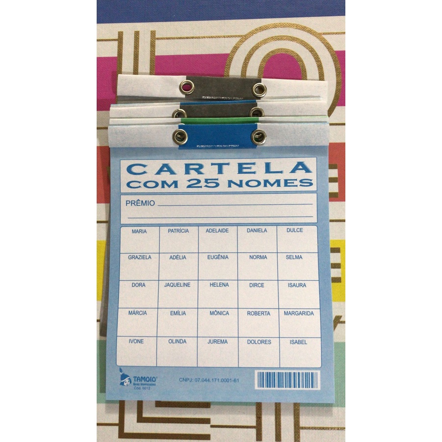 Cartela De Rifa Tamoio 25 Nomes, Pacote Com 50 Unidades | Shopee Brasil