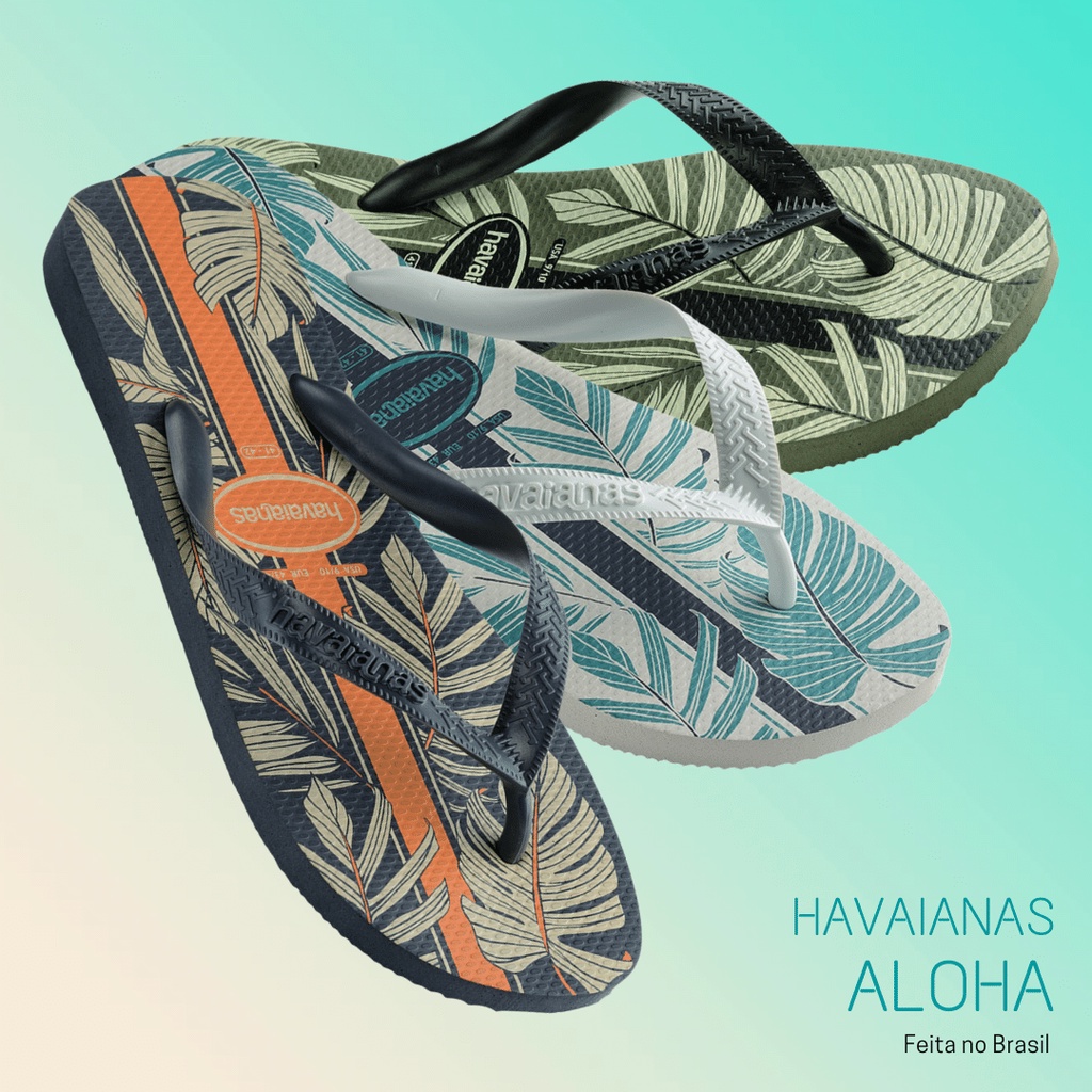 Chinelo Havaianas Aloha Masculino Original nas Cores Novo Graffite ...