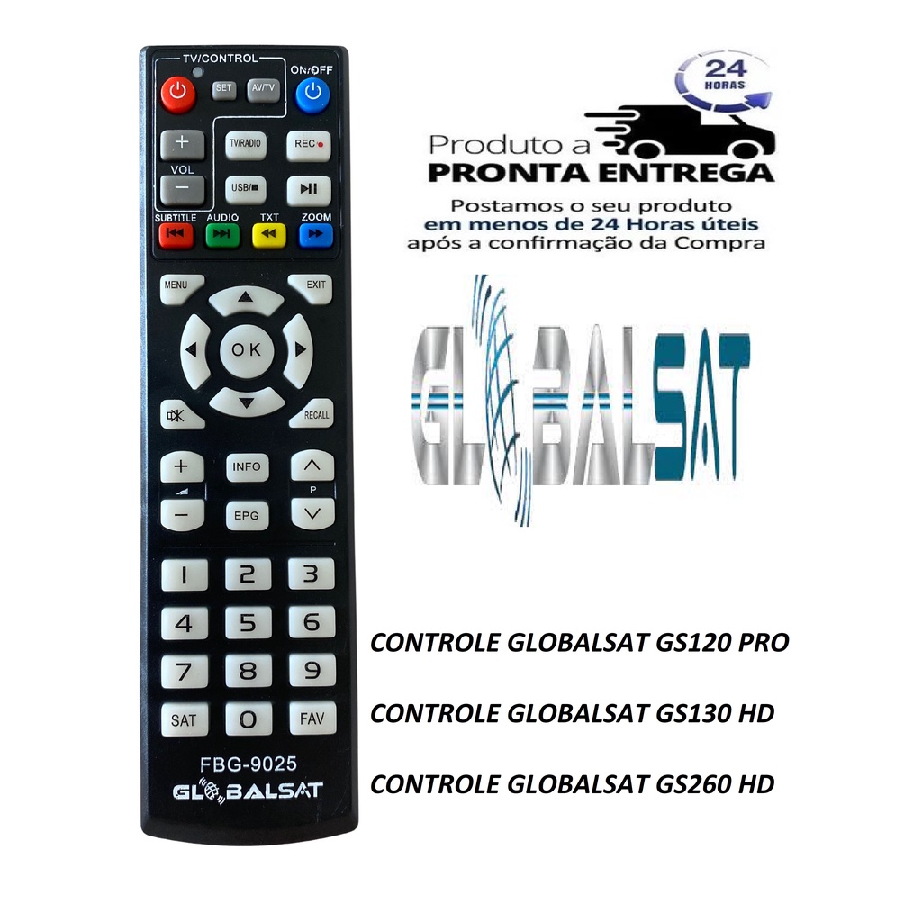 Controle remoto GLOBALSAT GS 260 GS 130 GS 120 PRO hd pronta entrega ...